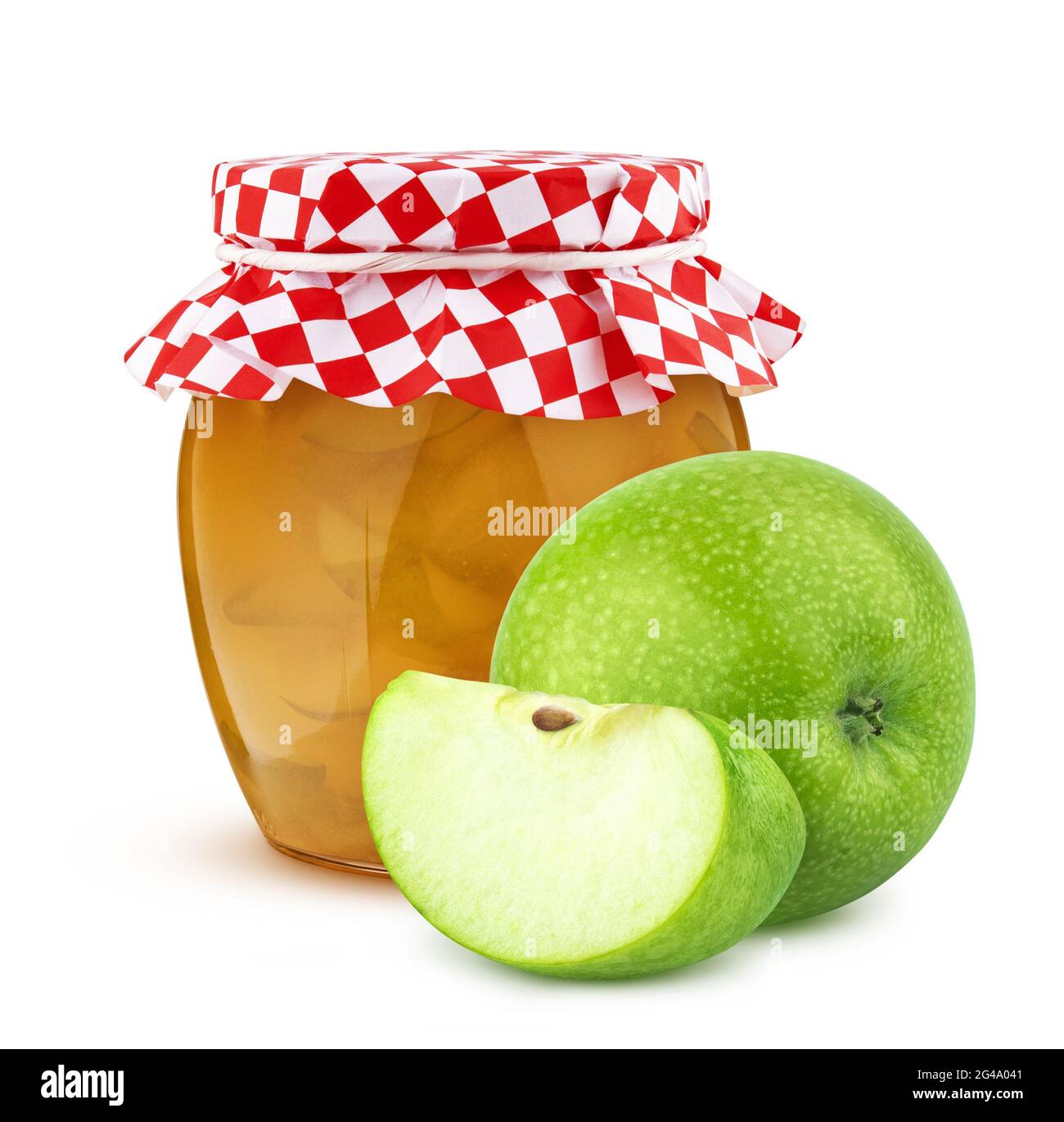 Jar of apple fruit jam isolated on white background Stock Photo - Alamy