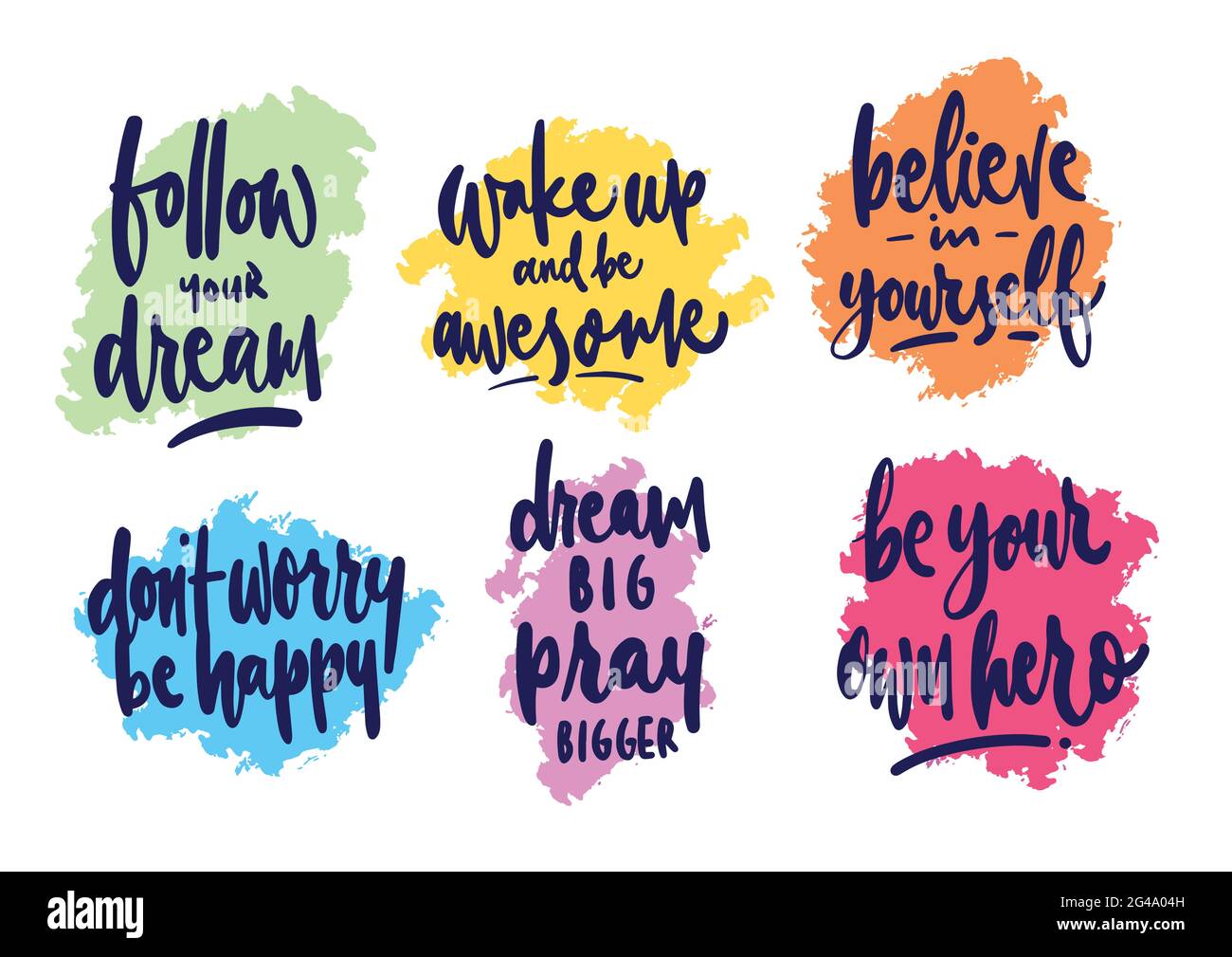 motivation lettering design set hand drawn Stock Vector Image & Art - Alamy