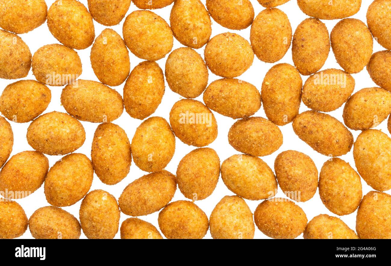Coated peanuts isolated on white background, top view Stock Photo - Alamy