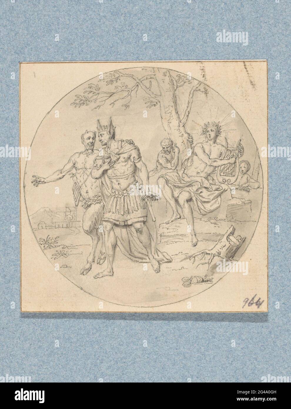 Apollo and King Midas with donkey ears (in box with 43 drawings Stock ...