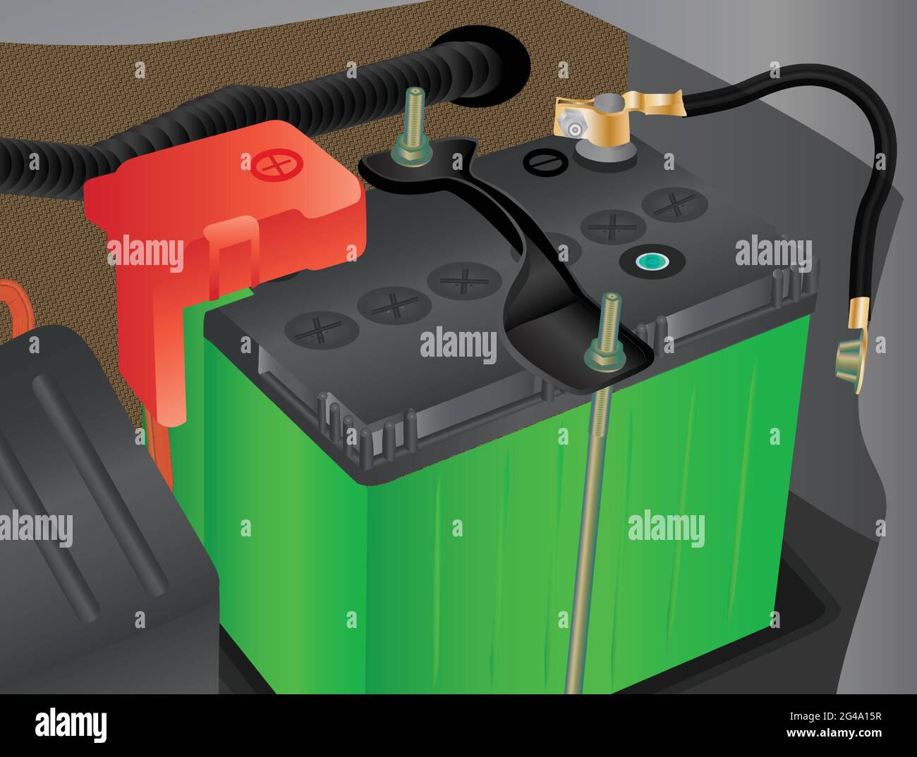 Vector Illustration of Auto Battery Stock Vector Image & Art - Alamy