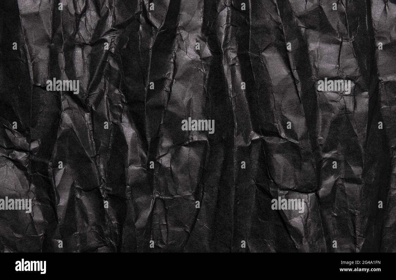 Black crumpled paper texture, grunge background Stock Photo - Alamy