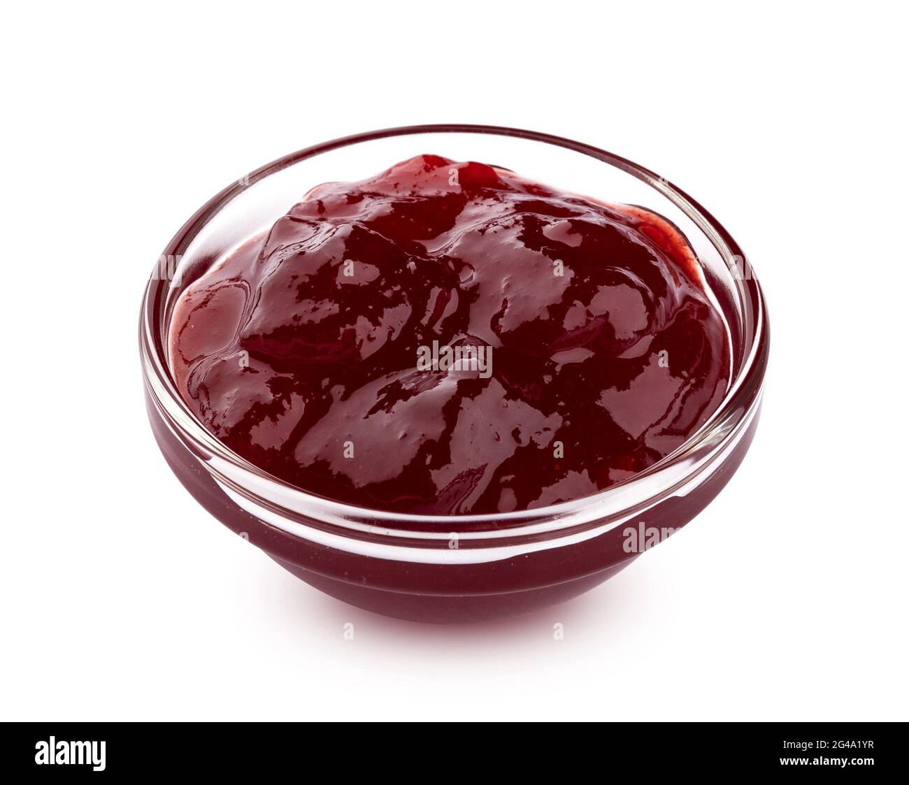 Red berry jam isolated on white background Stock Photo - Alamy