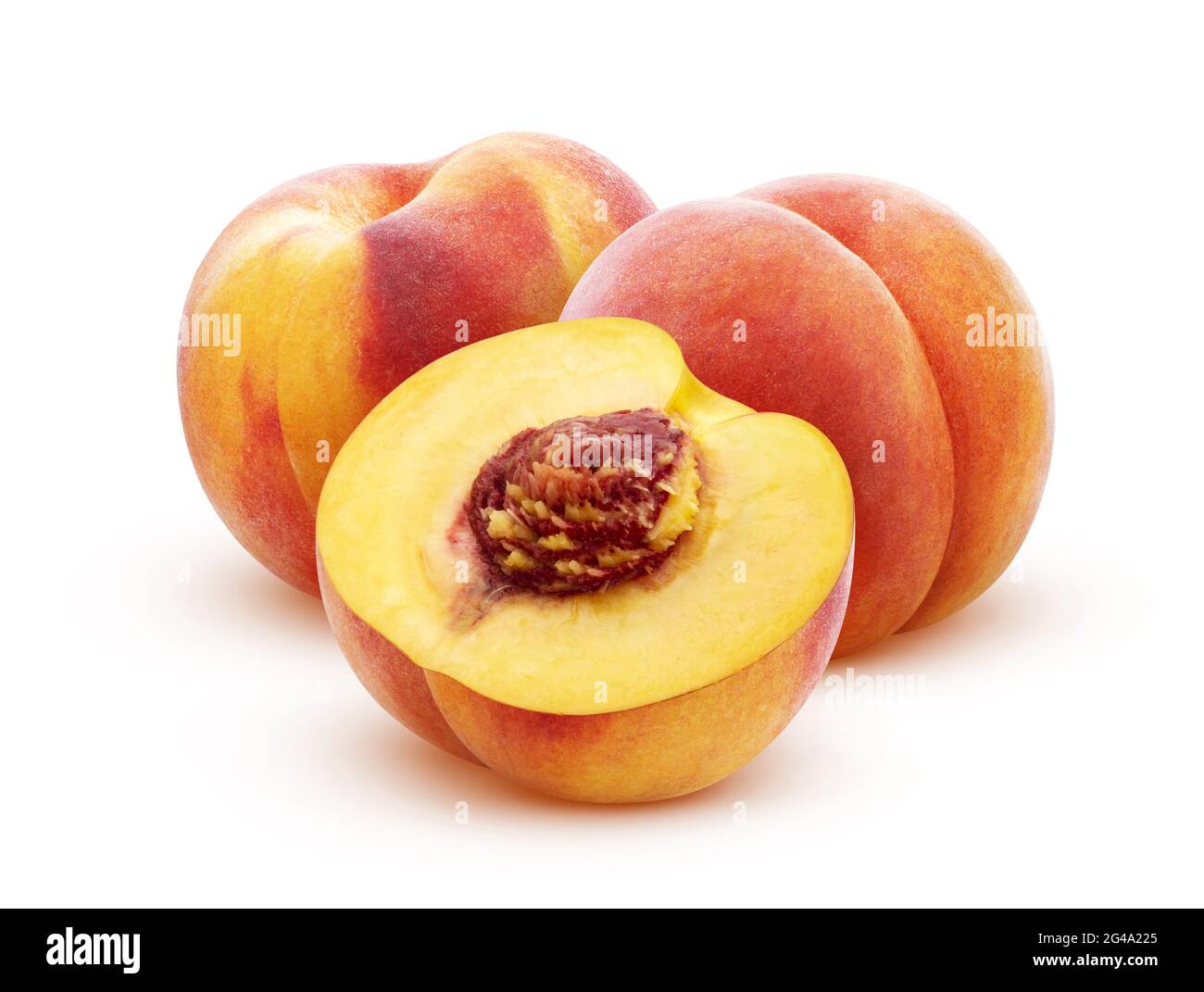 Peach isolated on white background with clipping path Stock Photo - Alamy
