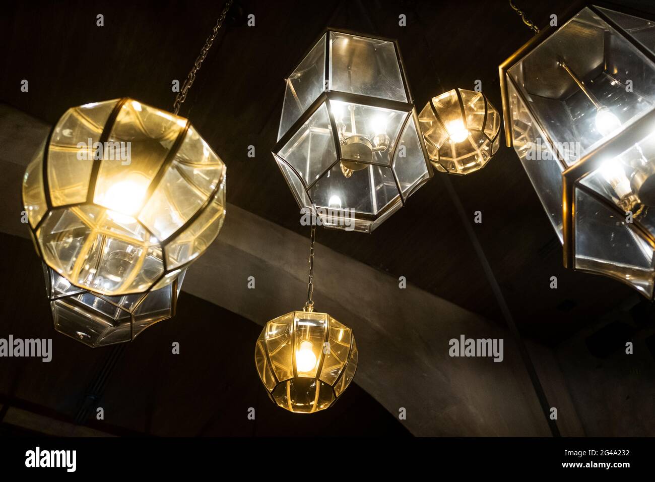 Vintage indoor chandeliers, Chiang Mai Thailand Stock Photo - Alamy