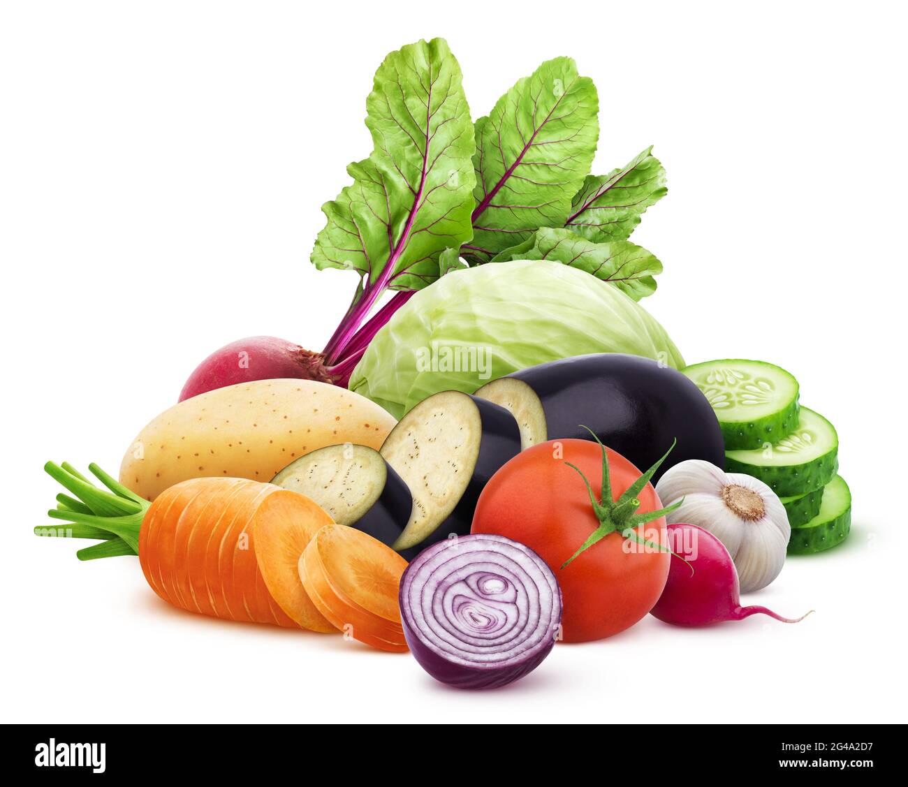 Collection of different vegetables isolated on white background Stock ...
