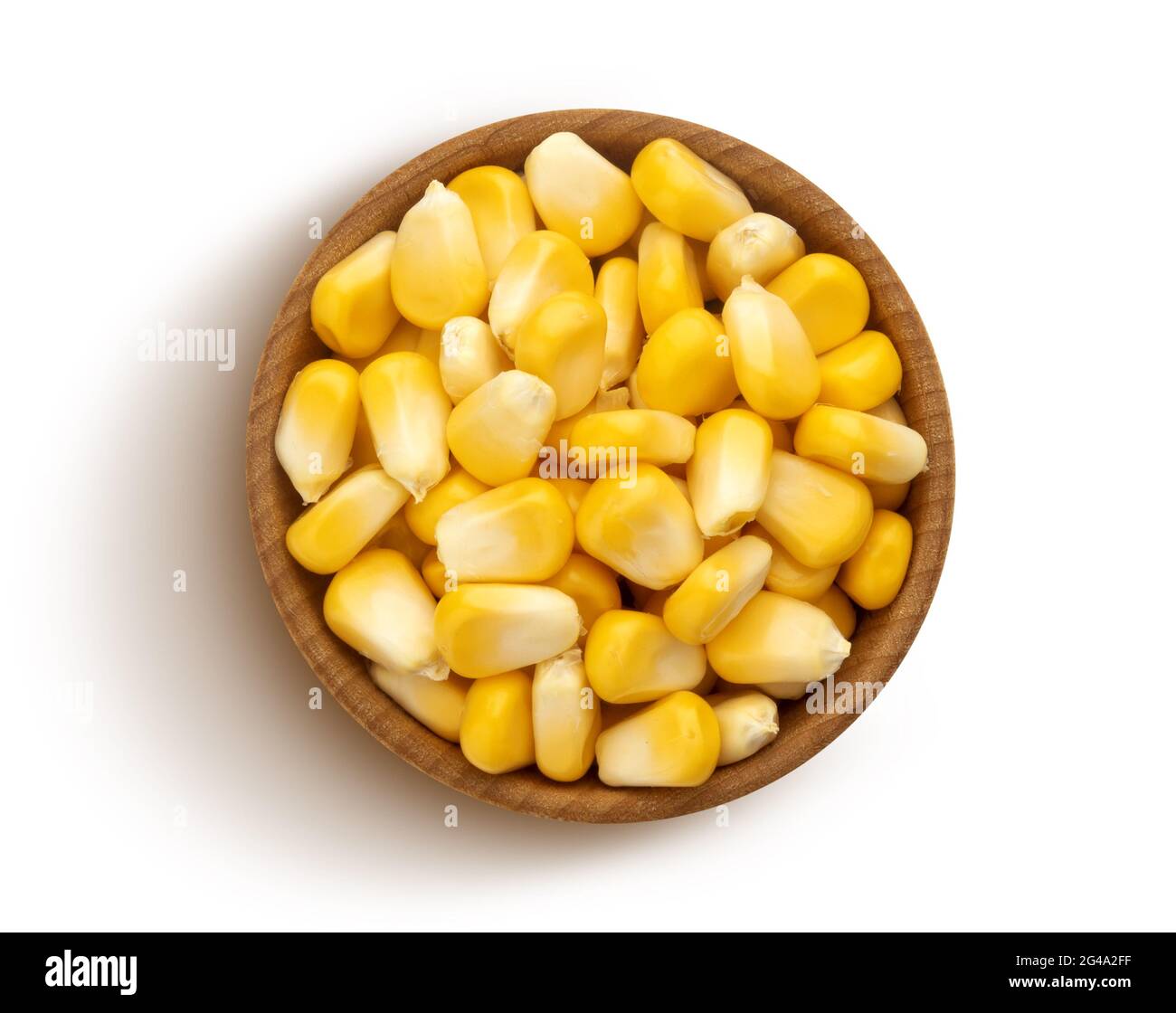 Fresh corn seeds isolated on white background with clipping path, top ...