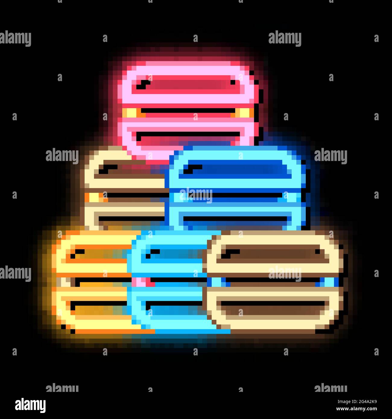 french macaroons neon glow icon illustration Stock Vector Image & Art ...