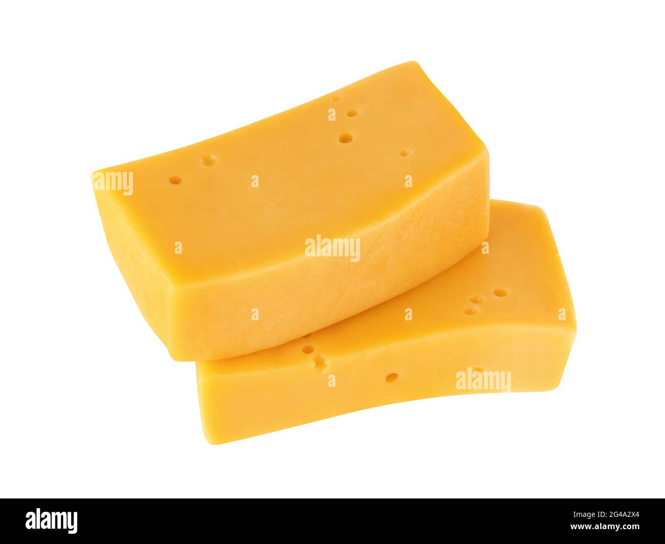 Two pieces of cheese isolated on white background. With clipping path ...