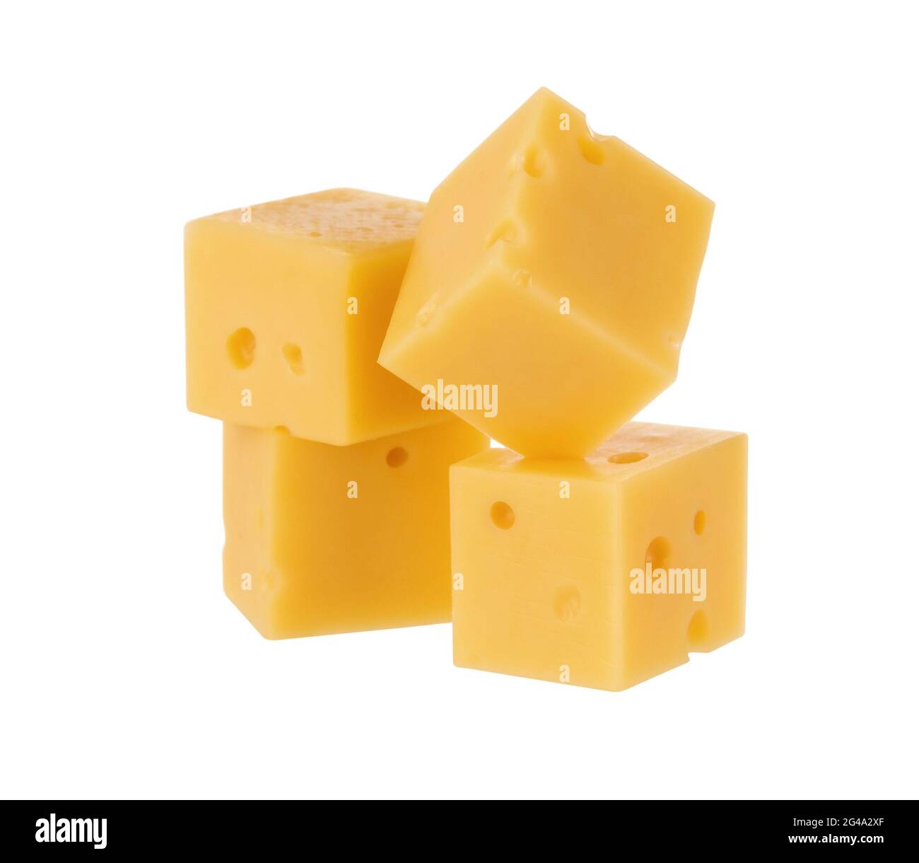 Cheese cubes isolated on white background. With clipping path Stock ...