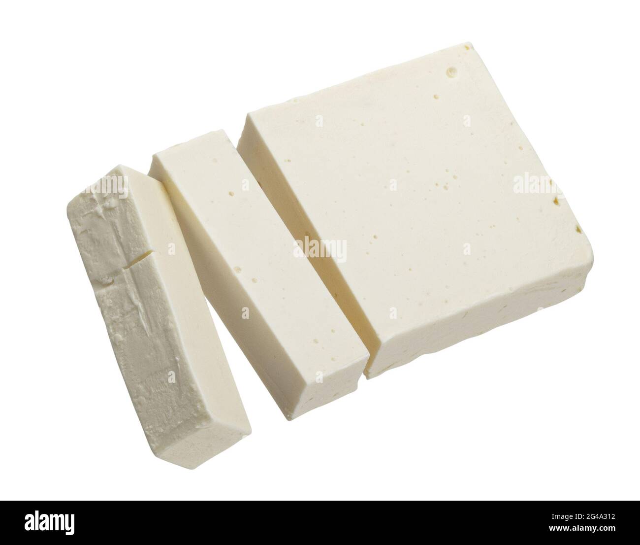 Sliced feta cheese isolated on white background Stock Photo - Alamy