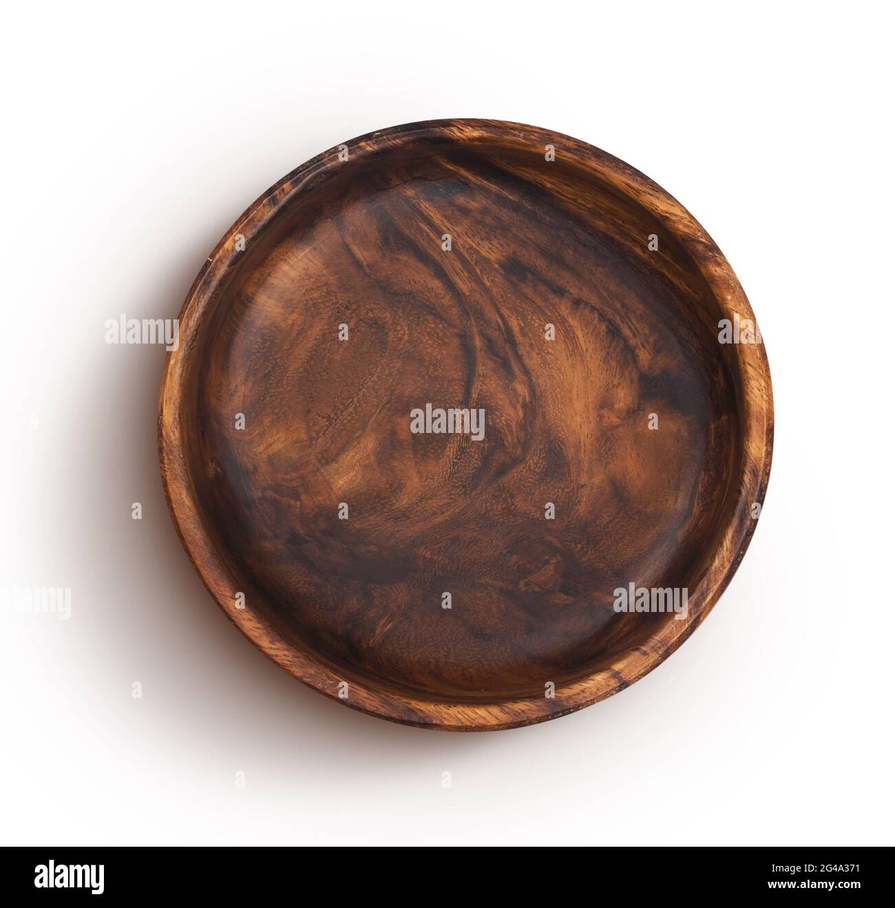 Wooden bowl isolated on a white background, view from above Stock Photo ...