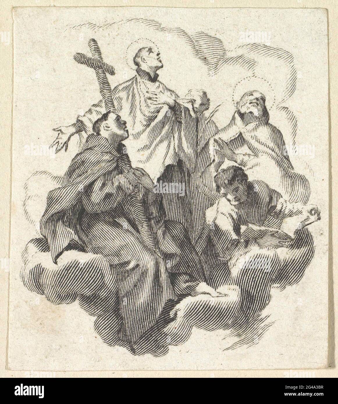 Group of saints on clouds Stock Photo - Alamy