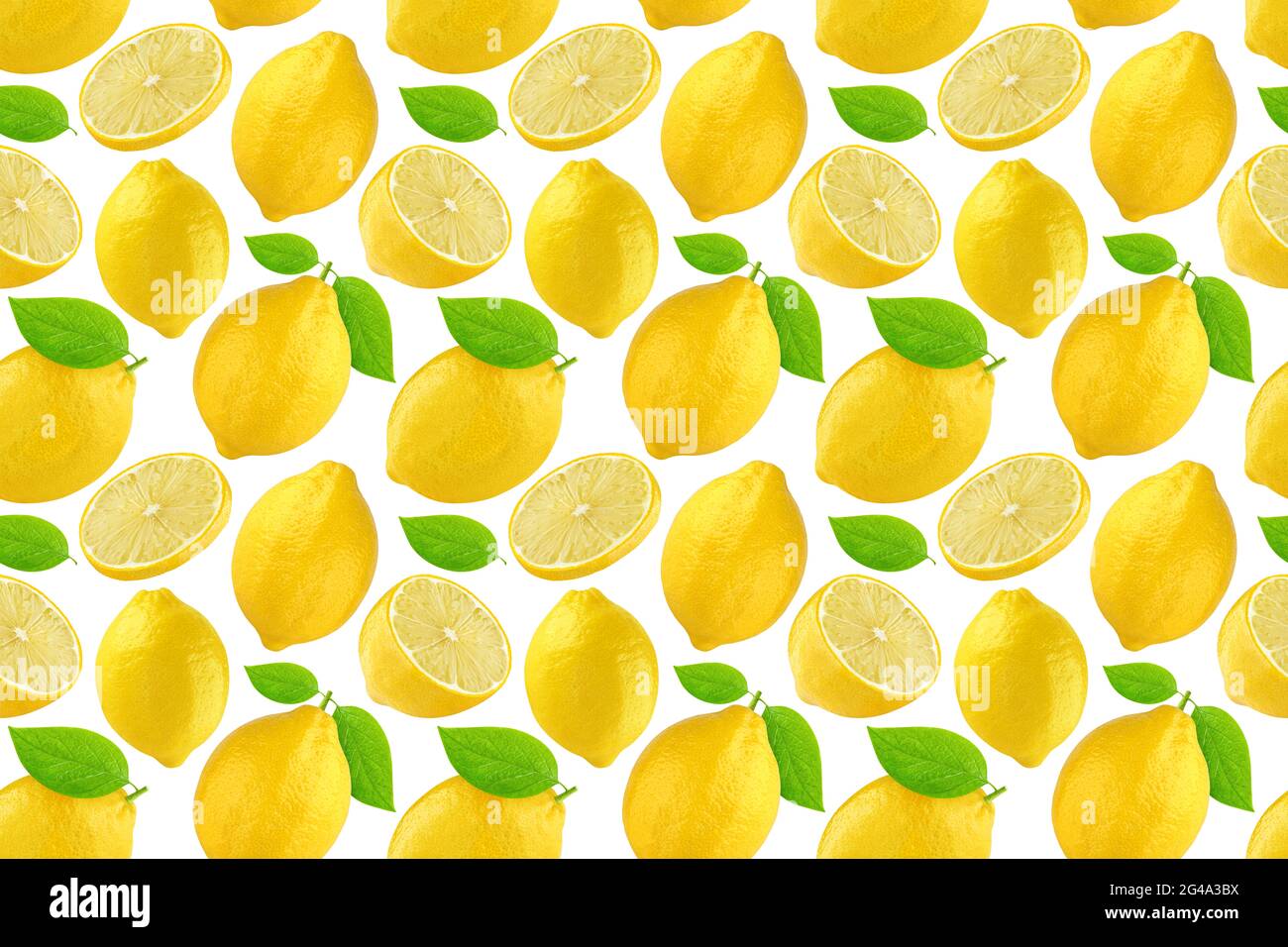 Seamless pattern with lemons. Lemon isolated on white background Stock ...