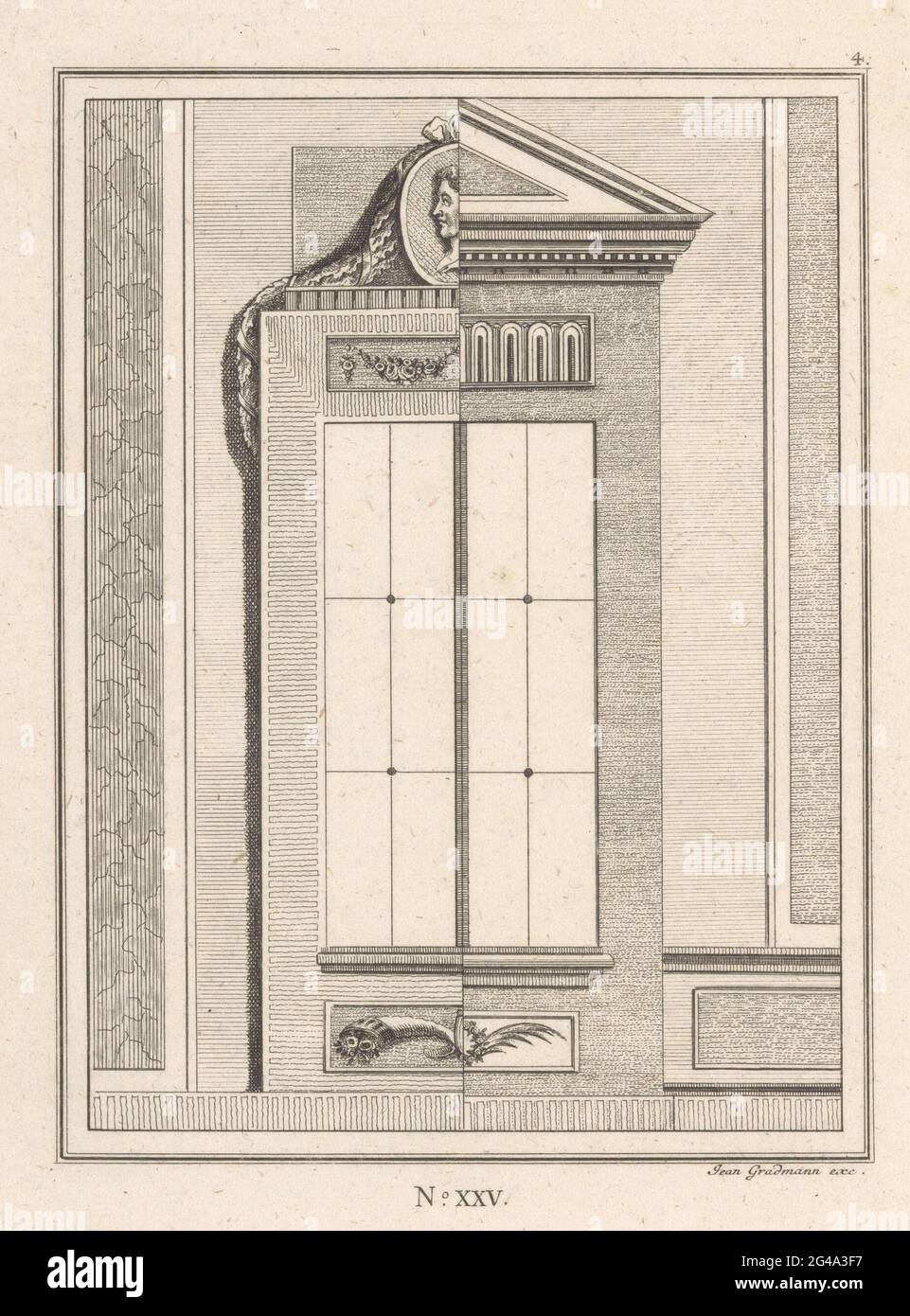 Frame with medallion; Window Pictures. Design for a window frame with ...