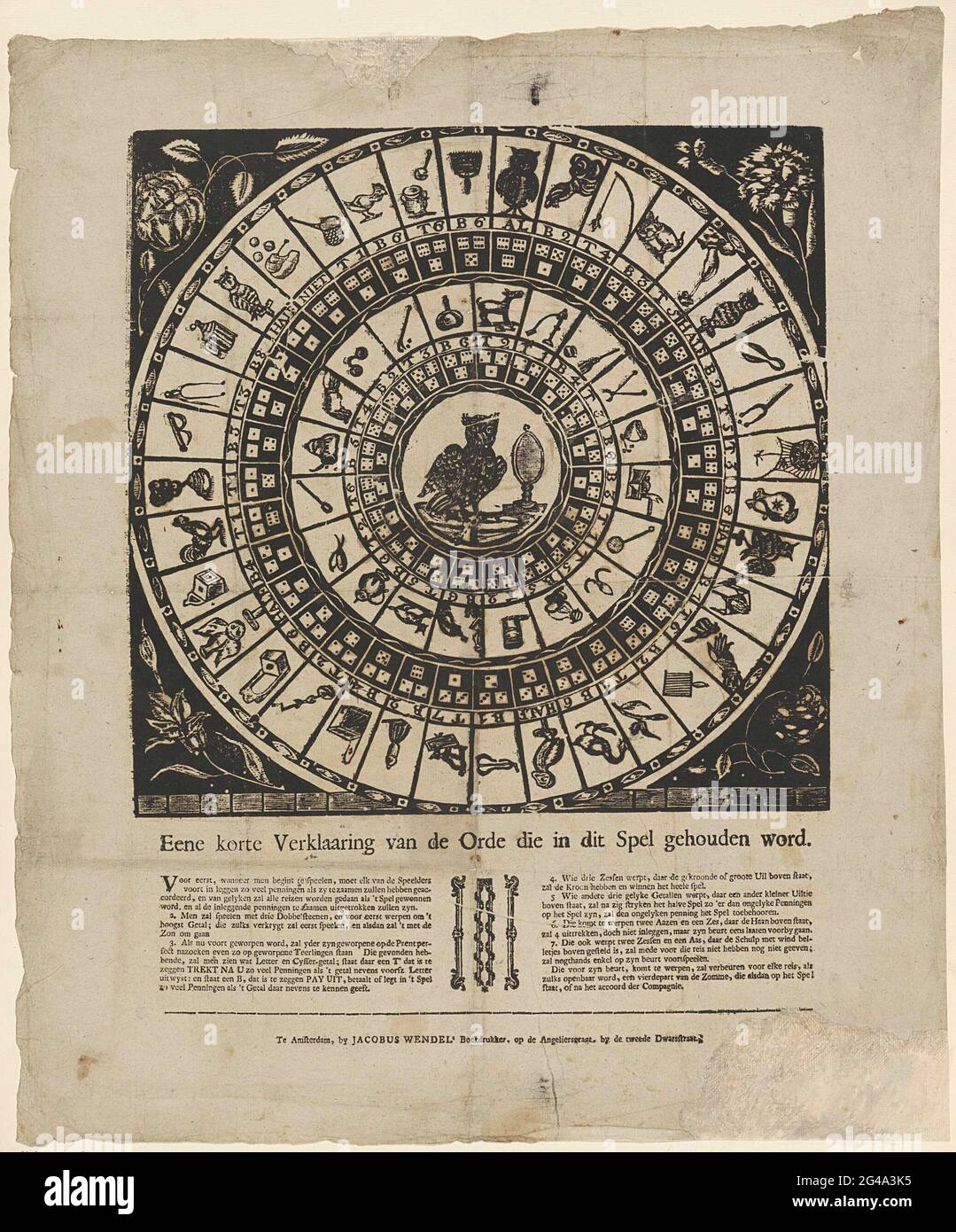 Owl play. The owl game. A circular board game with boxes with objects ...