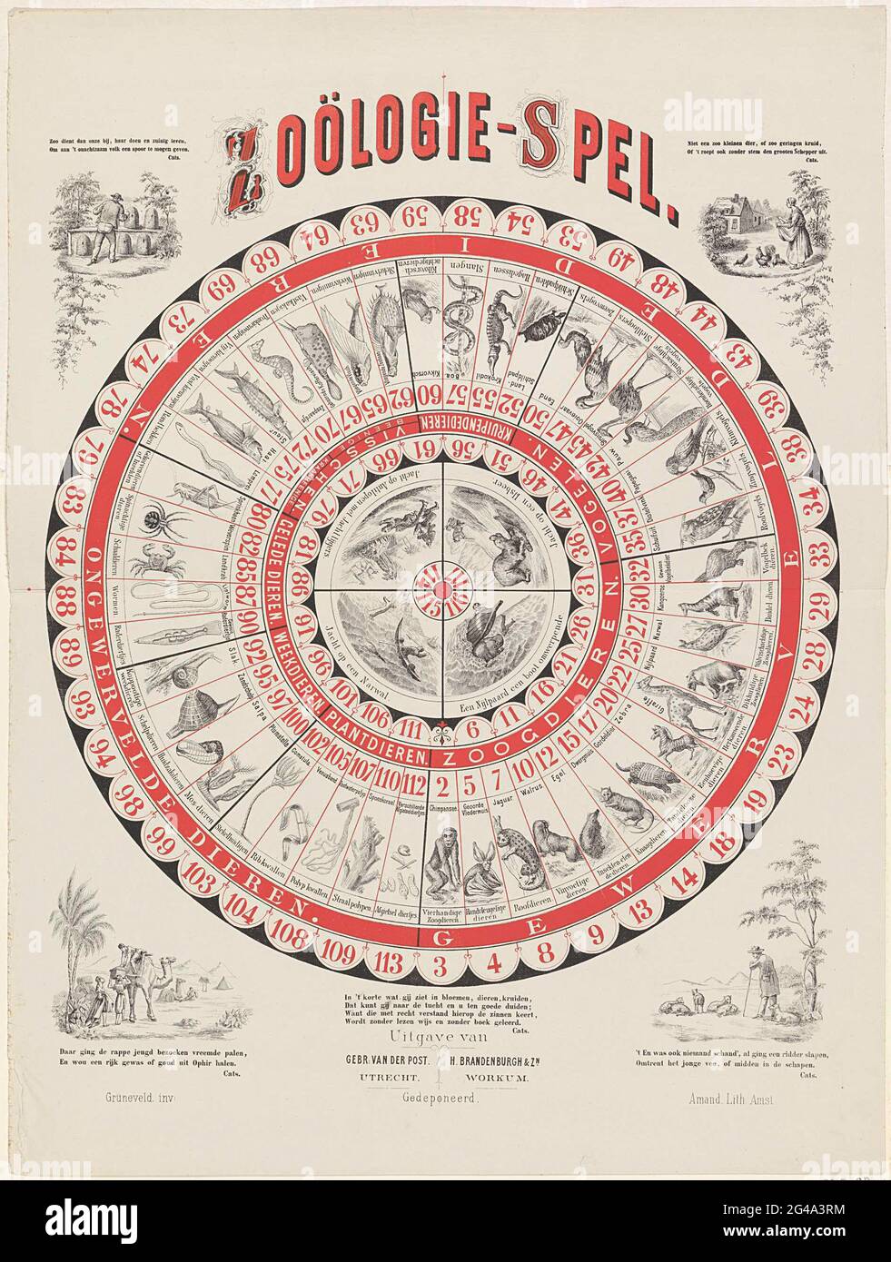 Zoology game. Game in the form of a circle with numbered hives from 2 ...