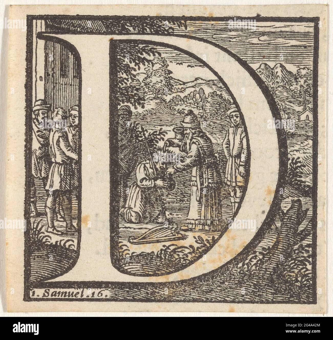 Letter D in a picture frame with a representation of David that is ...