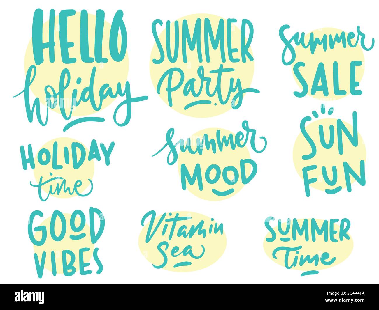 summer lettering design set hand drawn Stock Vector Image & Art - Alamy