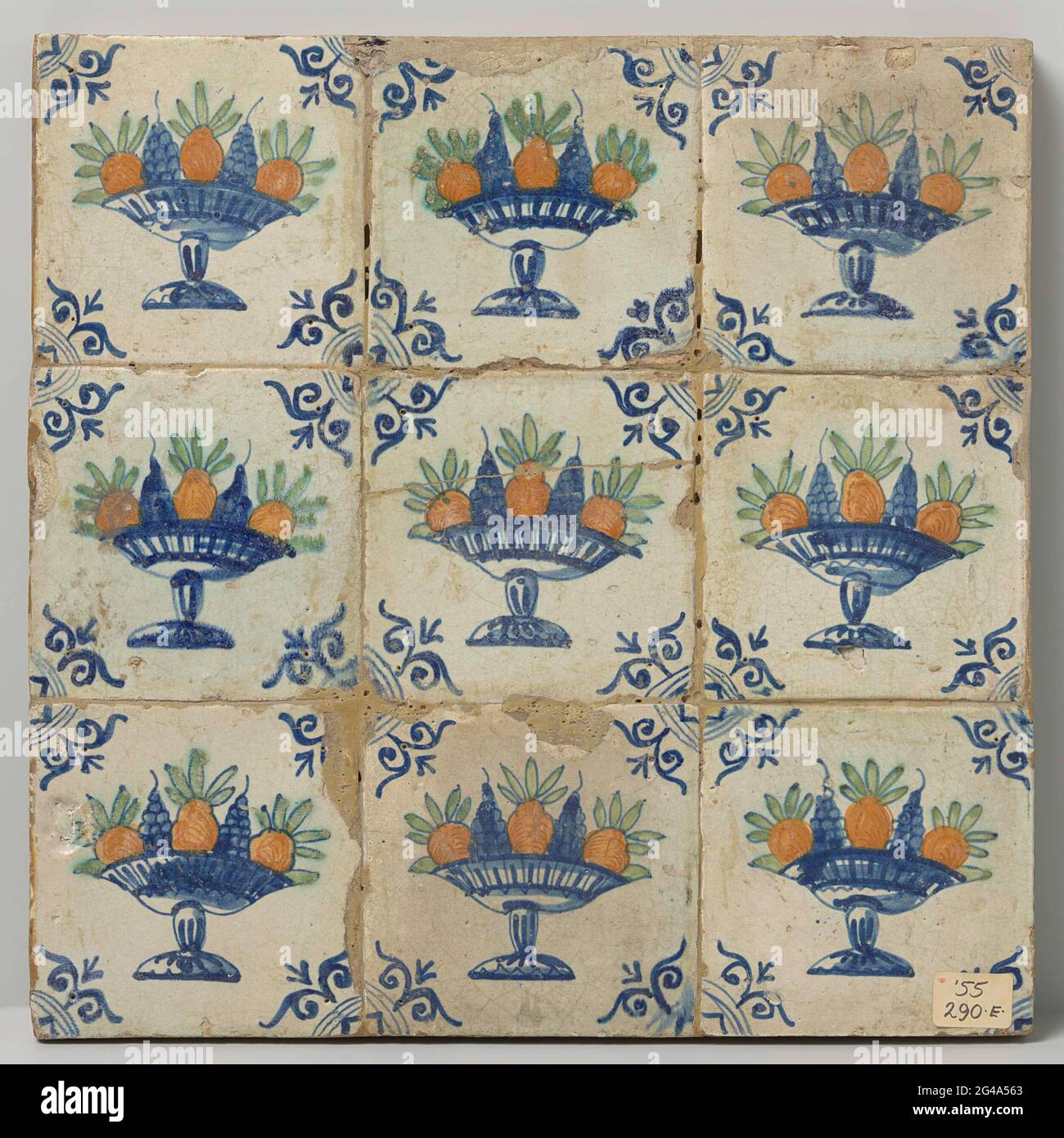 Field of nine tiles with fruit scales. Field of nine tiles (3 x 3) each ...