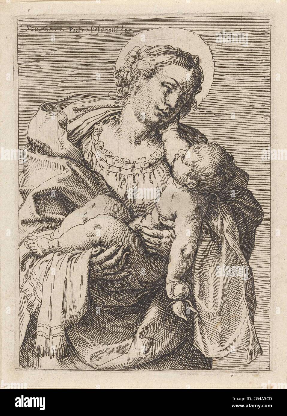 Maria with child. Maria stands with the Christ child in her arms Stock ...