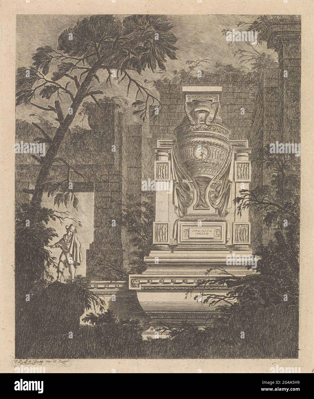 Landscape with grotesque vases, ruins and other antique remains ...