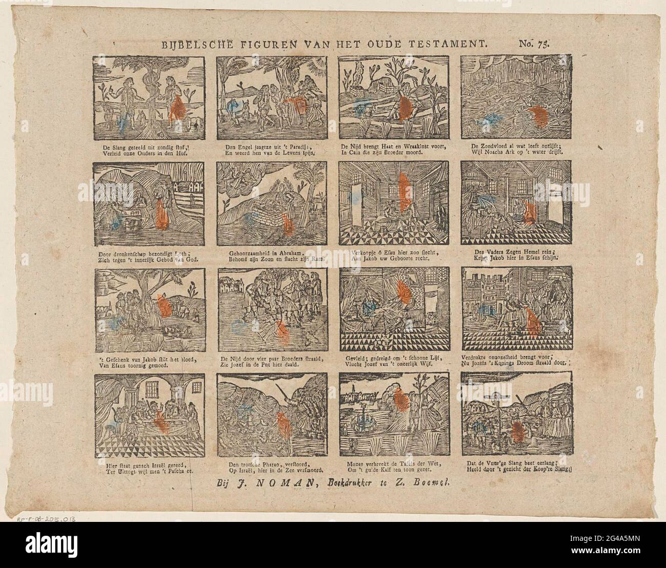 Bible figures of the Old Testament. Leaf with 16 performances of ...