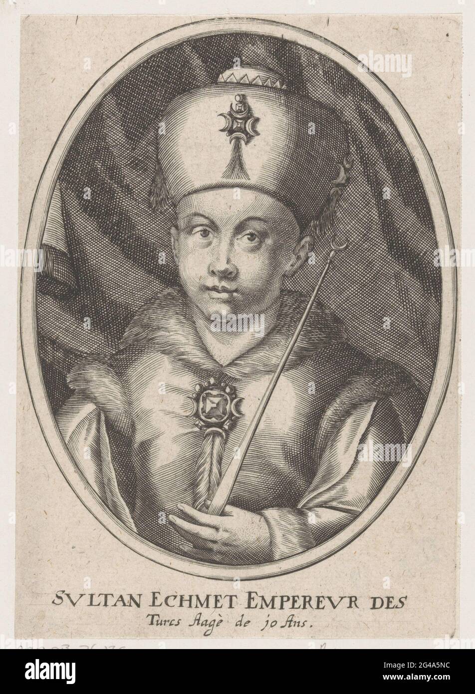 Portrait of Ahmed I, II or IV, Sultan of the Ottoman Empire, at the age ...