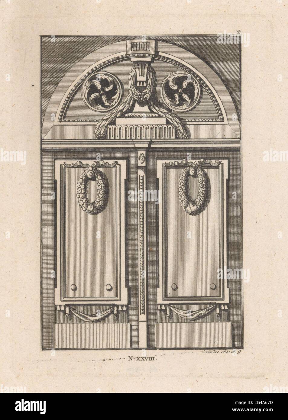 Wall grave with garlands; Wall graves. Design for a wall grave ...