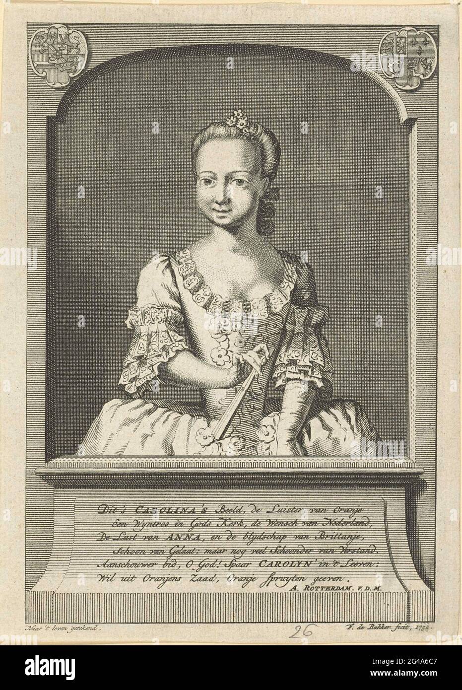 Portrait of Carolina, Princess of Orange-Nassau. Portrait of Carolina ...