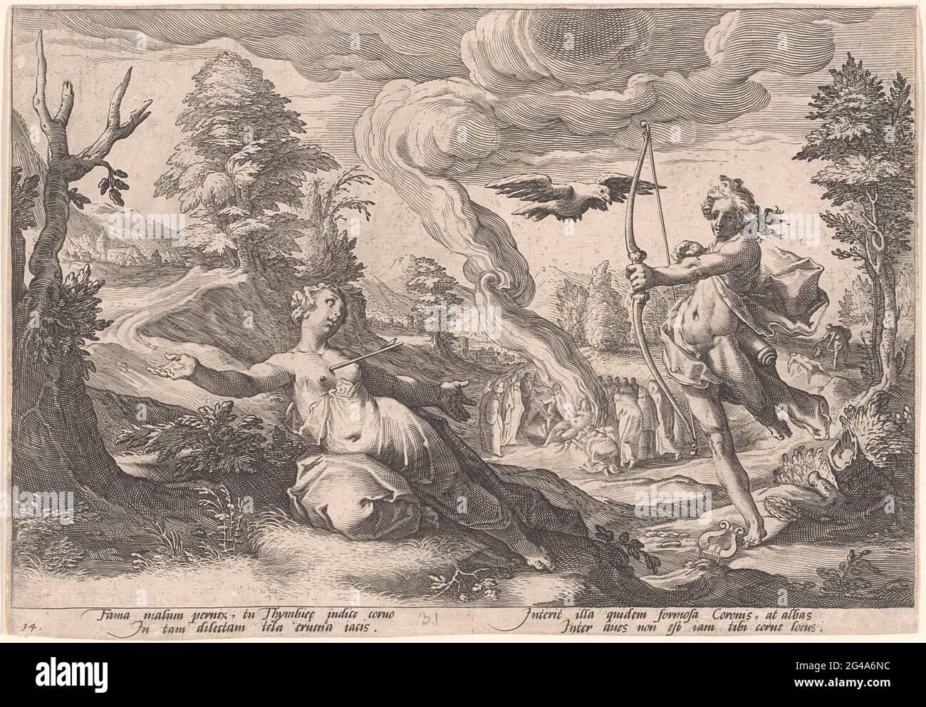 Apollo kills Coronis; Metamorphoses from Ovid. Princess Coronis, Apollo ...