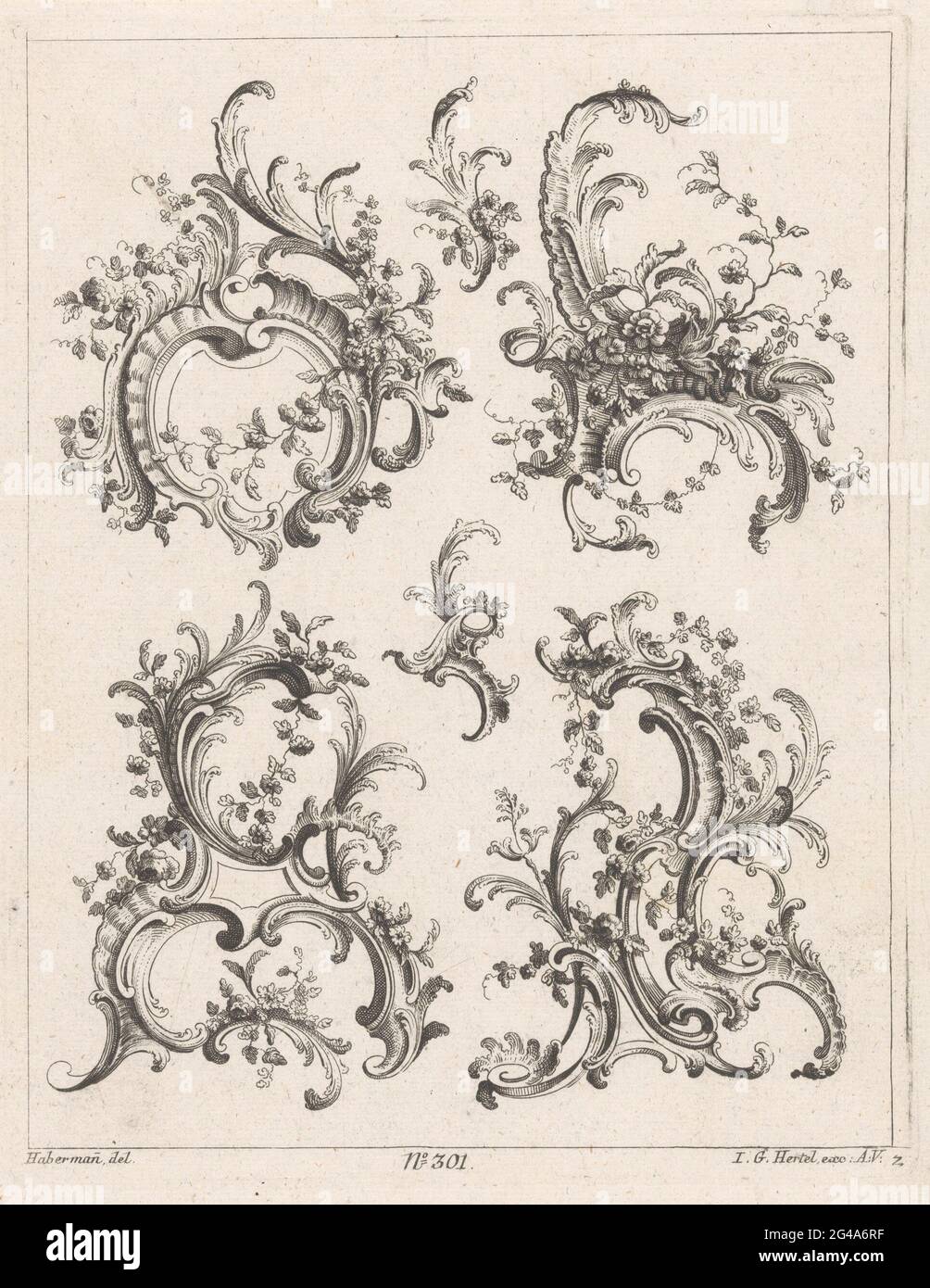 Six rocaille ornaments hi-res stock photography and images - Alamy
