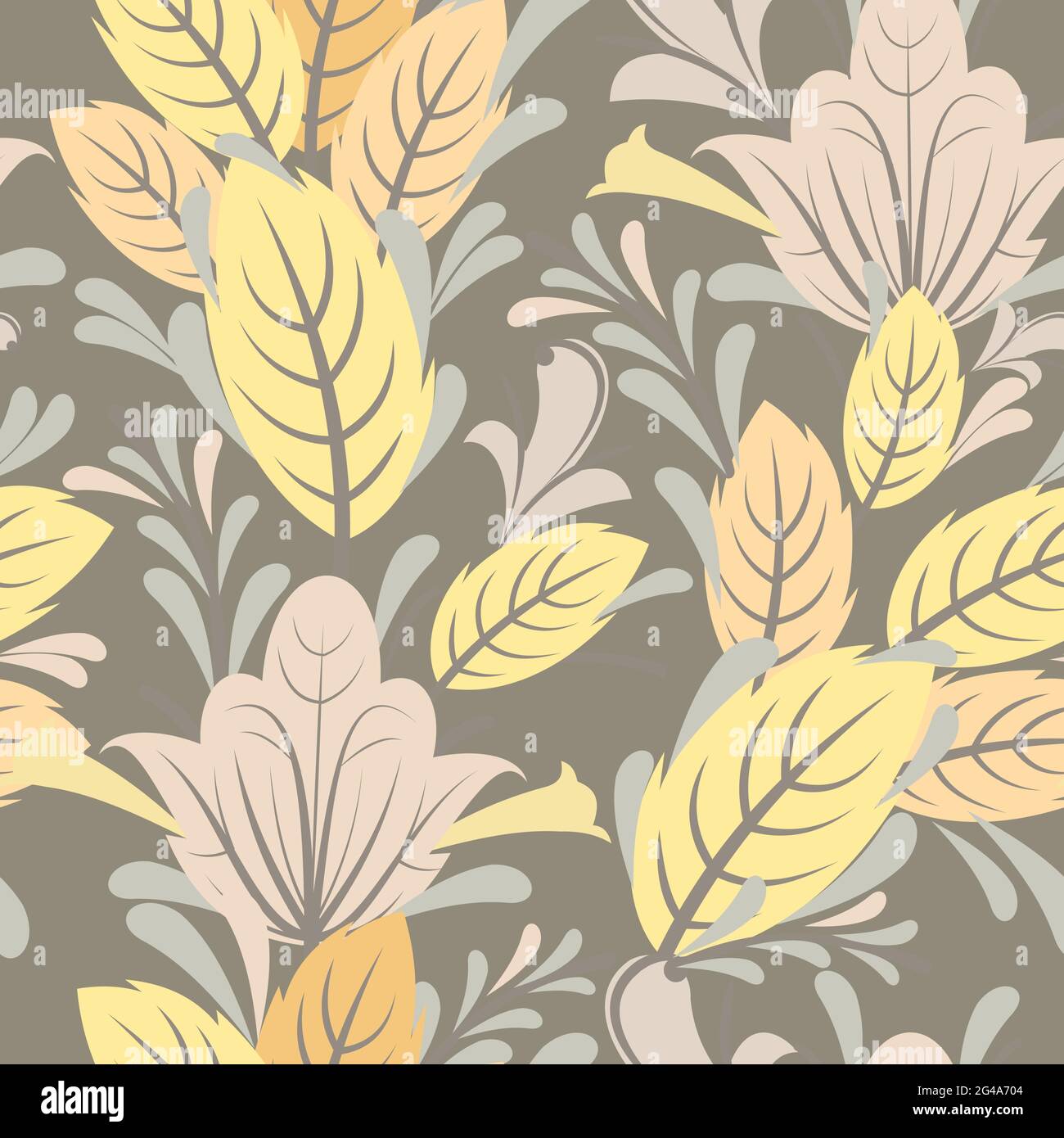 Floral ornament. Seamless pattern. Nice interlacing of branches and ...