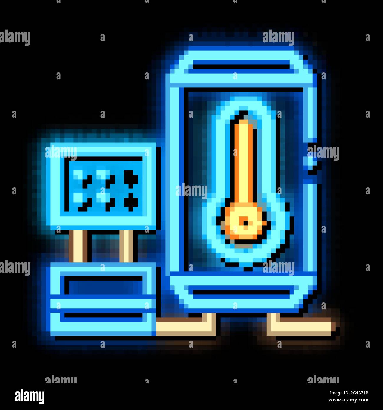 temperature control device neon glow icon illustration Stock Vector ...