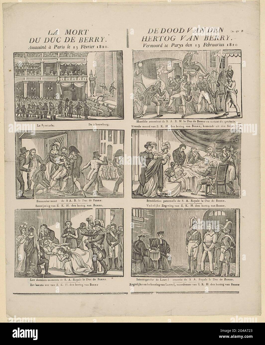 La Mort Du / Duc de Berry. / Assassiné à Paris Le 13 Février 1820 ...