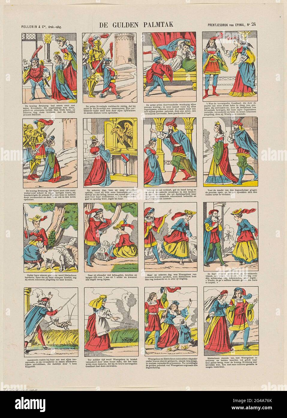 The golden palm branch; Print print from Épinal. Leaf with 16 ...