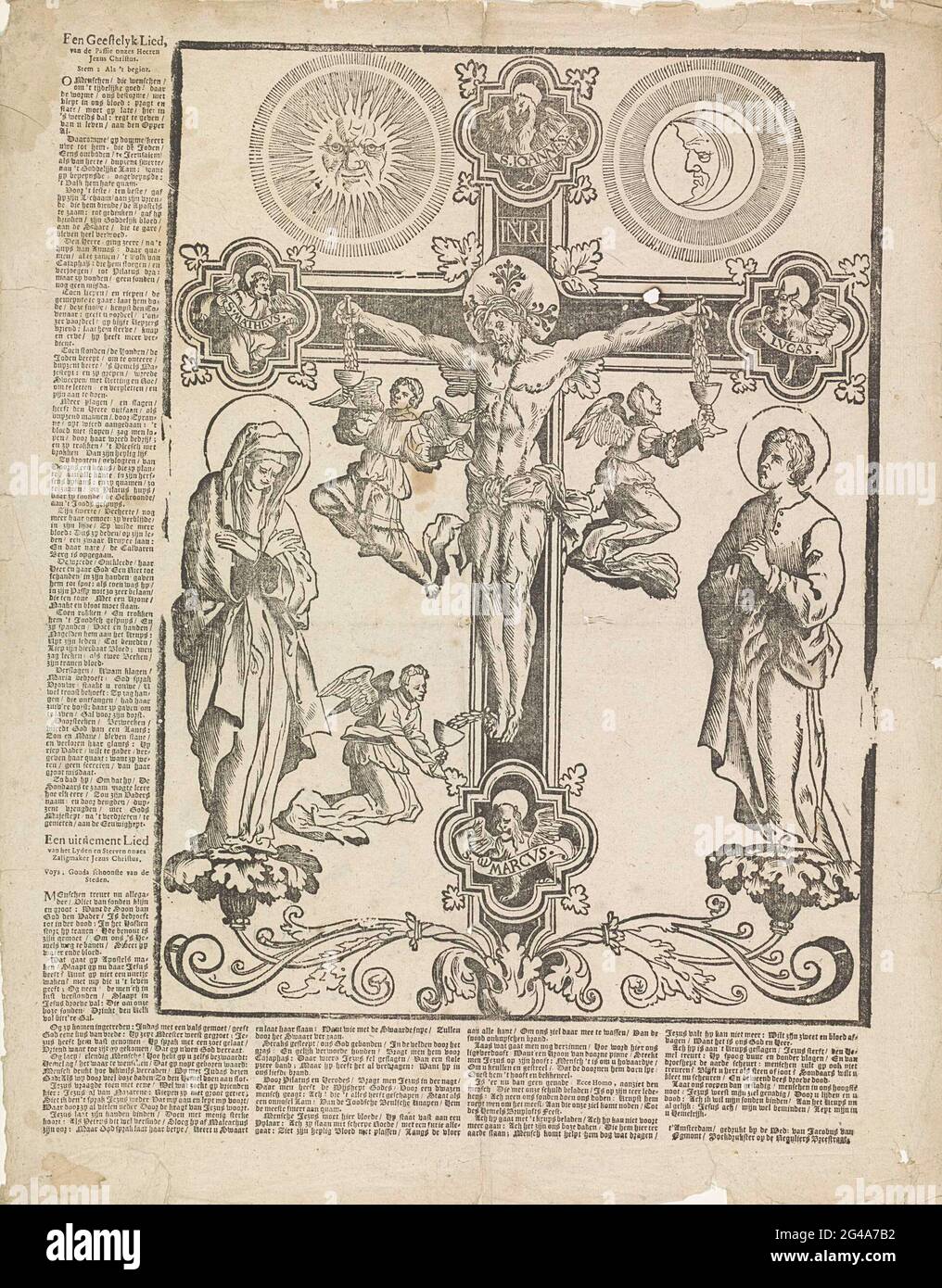 A spiritual song, / from the passion Our Heeren / Jesus Christ. Christ on the Cross, with angels ...