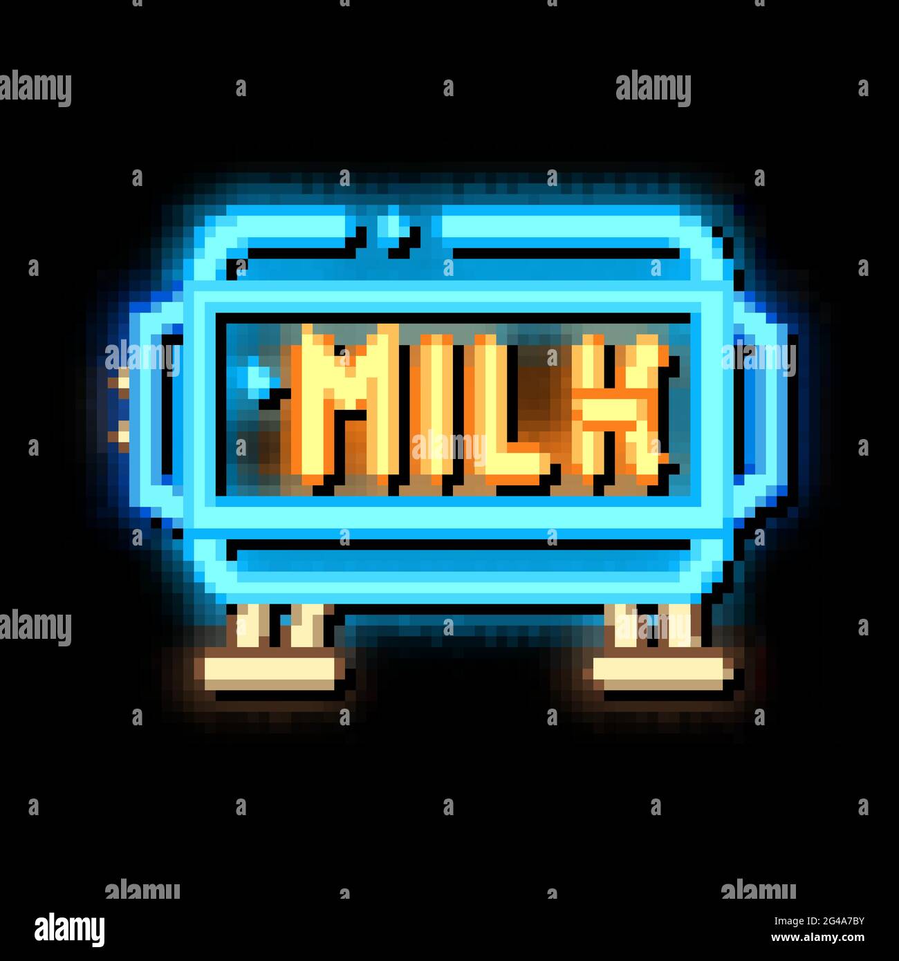 amount of milk in tank neon glow icon illustration Stock Vector Image ...