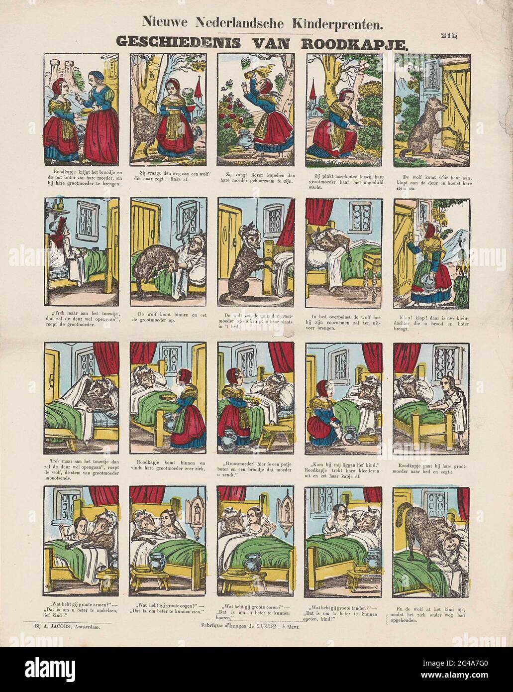History of Little Red Riding Hood; New Dutch childrens prints. Sheet ...