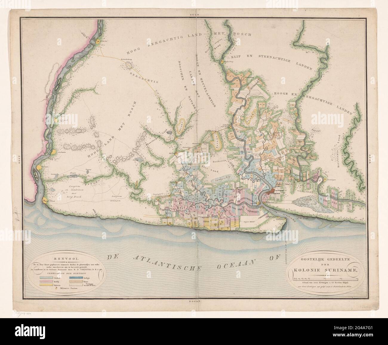 Part of a map of Suriname; General map of the Colony Suriname, mainly ...
