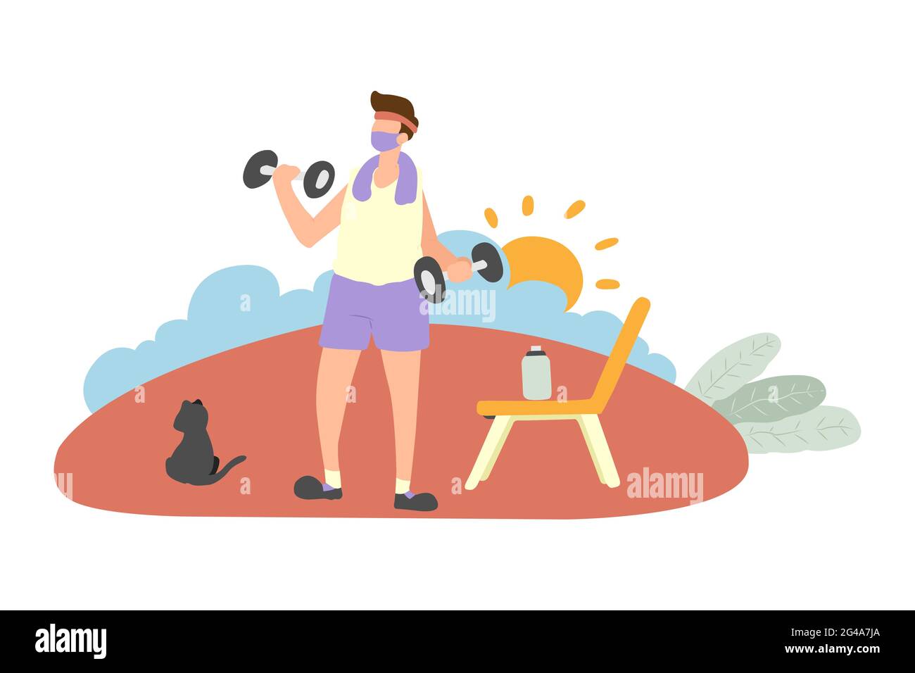 hand drawing the concept of a exercise outdoors Stock Vector Image ...