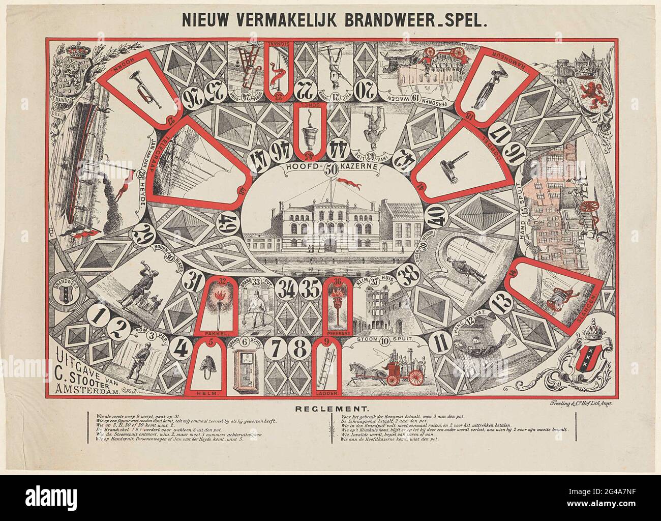 New entertaining fire brigade game. Board game with a spiral with boxes ...
