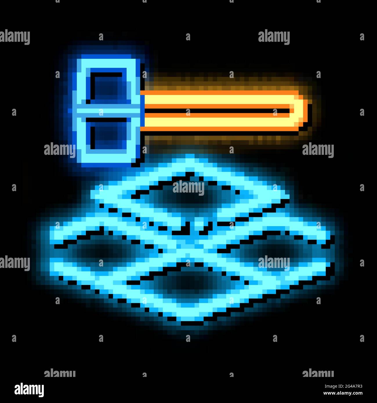 tile hammer neon glow icon illustration Stock Vector Image & Art - Alamy