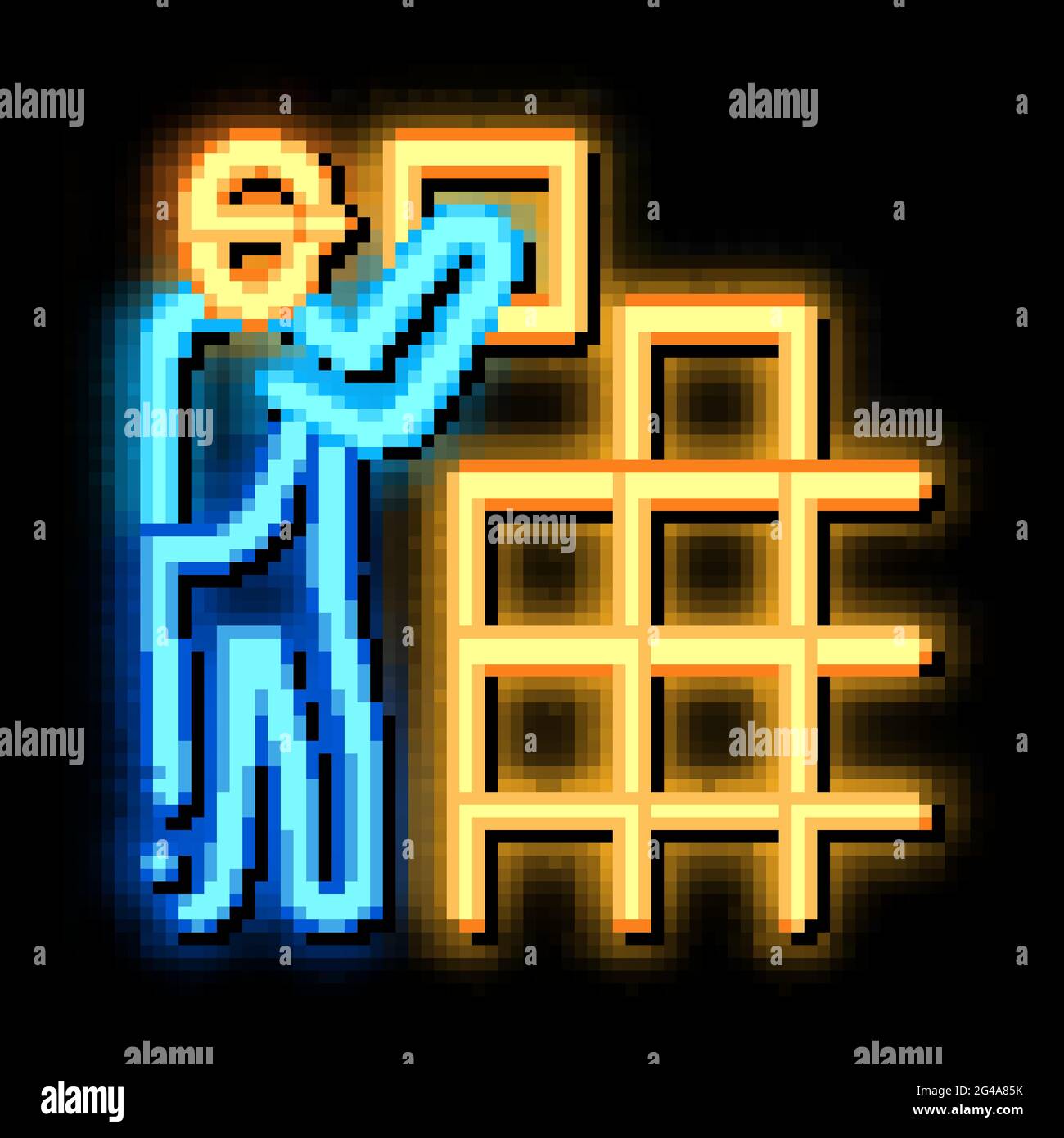tile stacker neon glow icon illustration Stock Vector Image & Art - Alamy