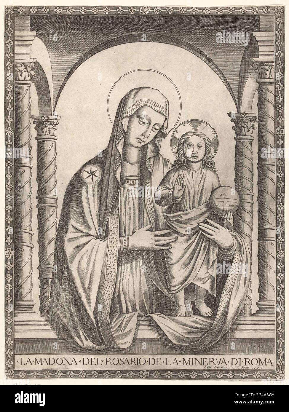 Maria with child; Madonna del Rosario de la Minerva di Roma. Maria is ...