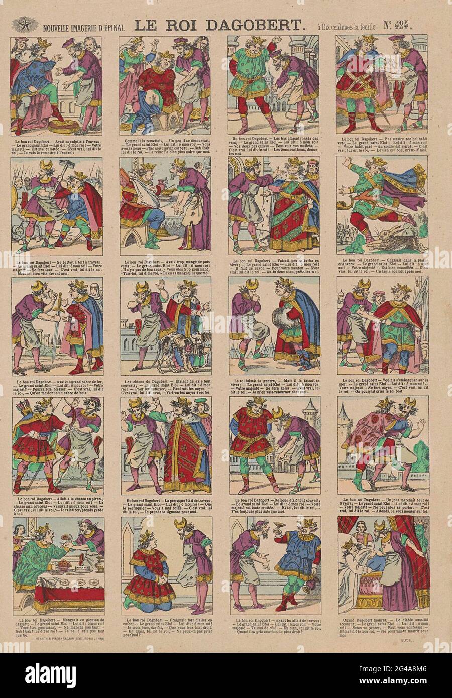 King Dagobert; Le Roi Dagobert; Nouvelle Imagerie d'Epinal. Leaf with ...