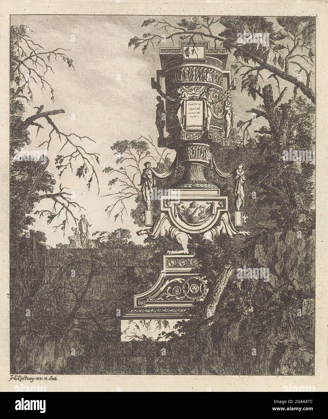 Landscape with grotesque vase. Landscape with grotesque vase. Part of ...