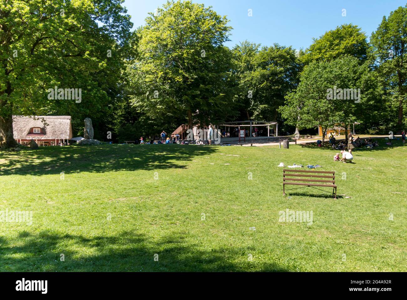 Ry, Denmark - June 16 2021: Grass area around Himmelbjerget near ...