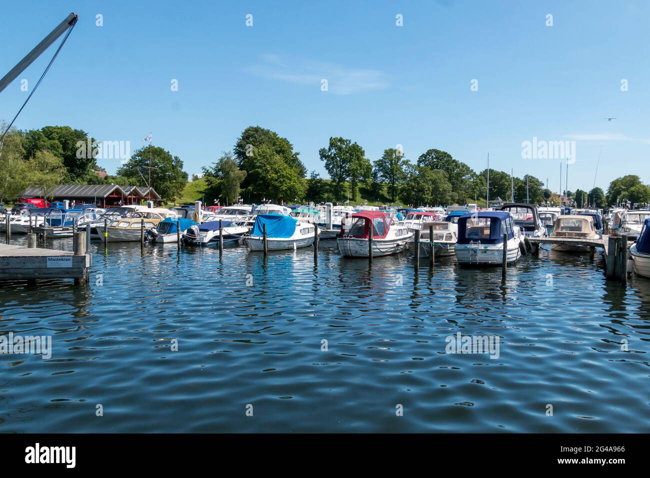 Ry, Denmark - June 16 2021: Ry Marina by Silkeborg, Beautiful marina ...