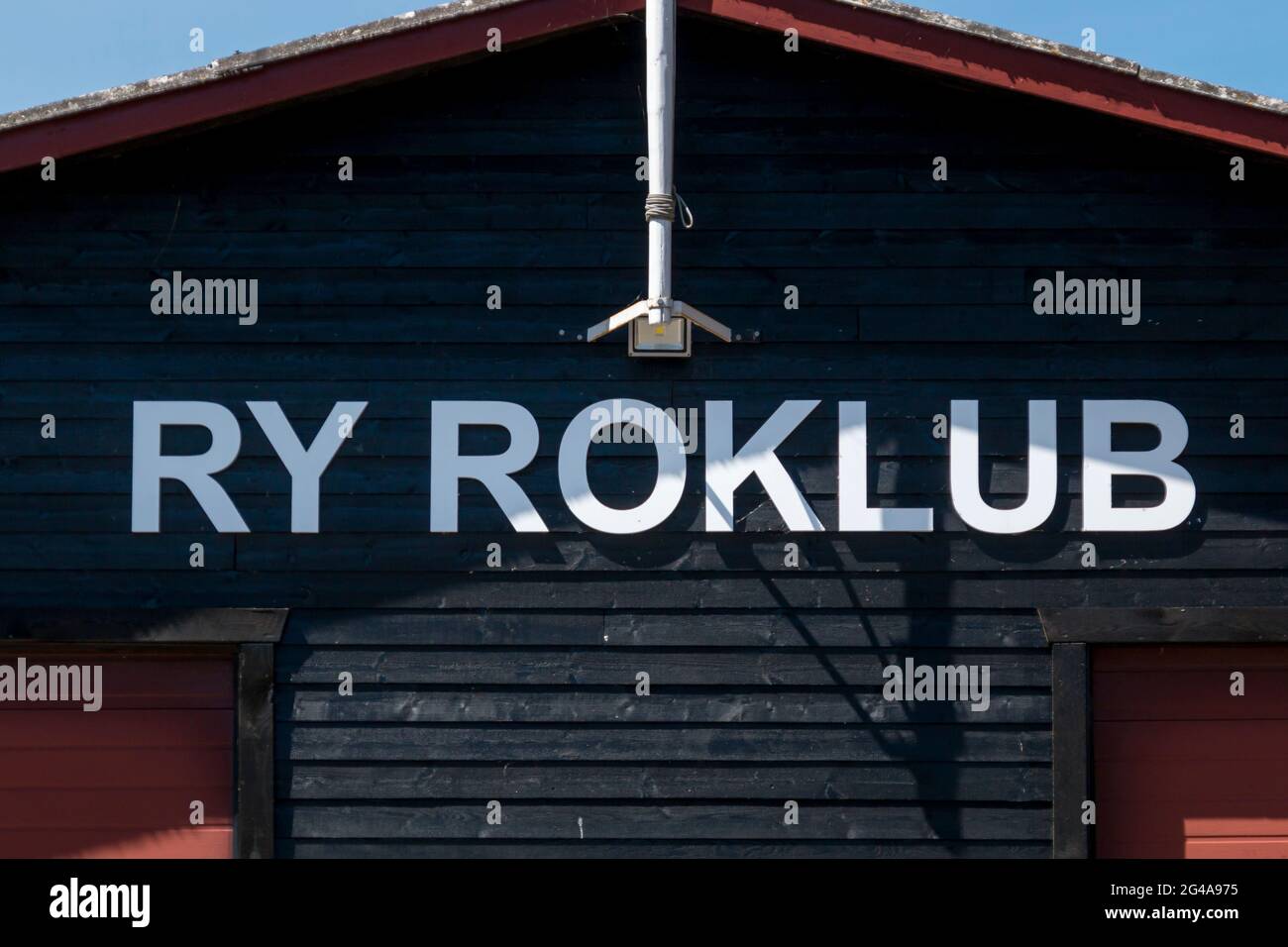 Ry, Denmark - June 16 2021: Ry Roklub, Sign of the Roklub in Ry Stock ...